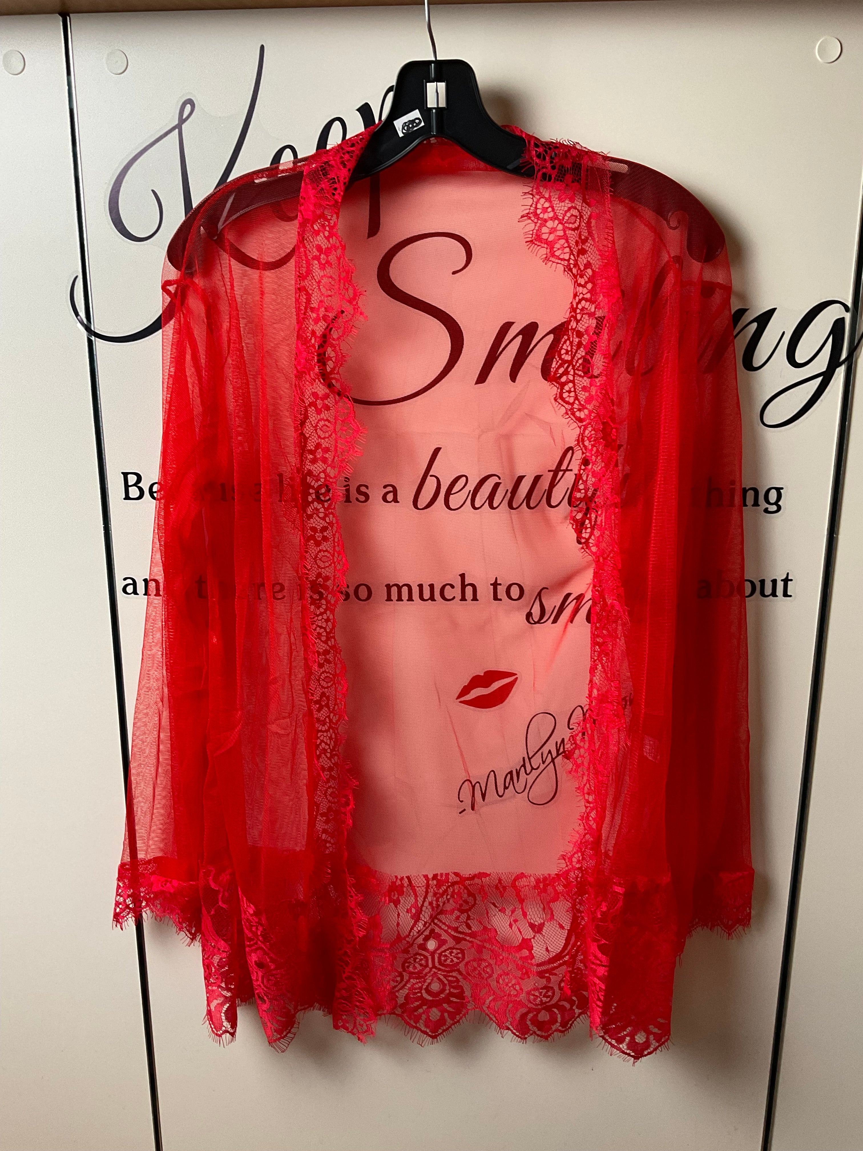 Sheer robe with thong red – Up4Drea