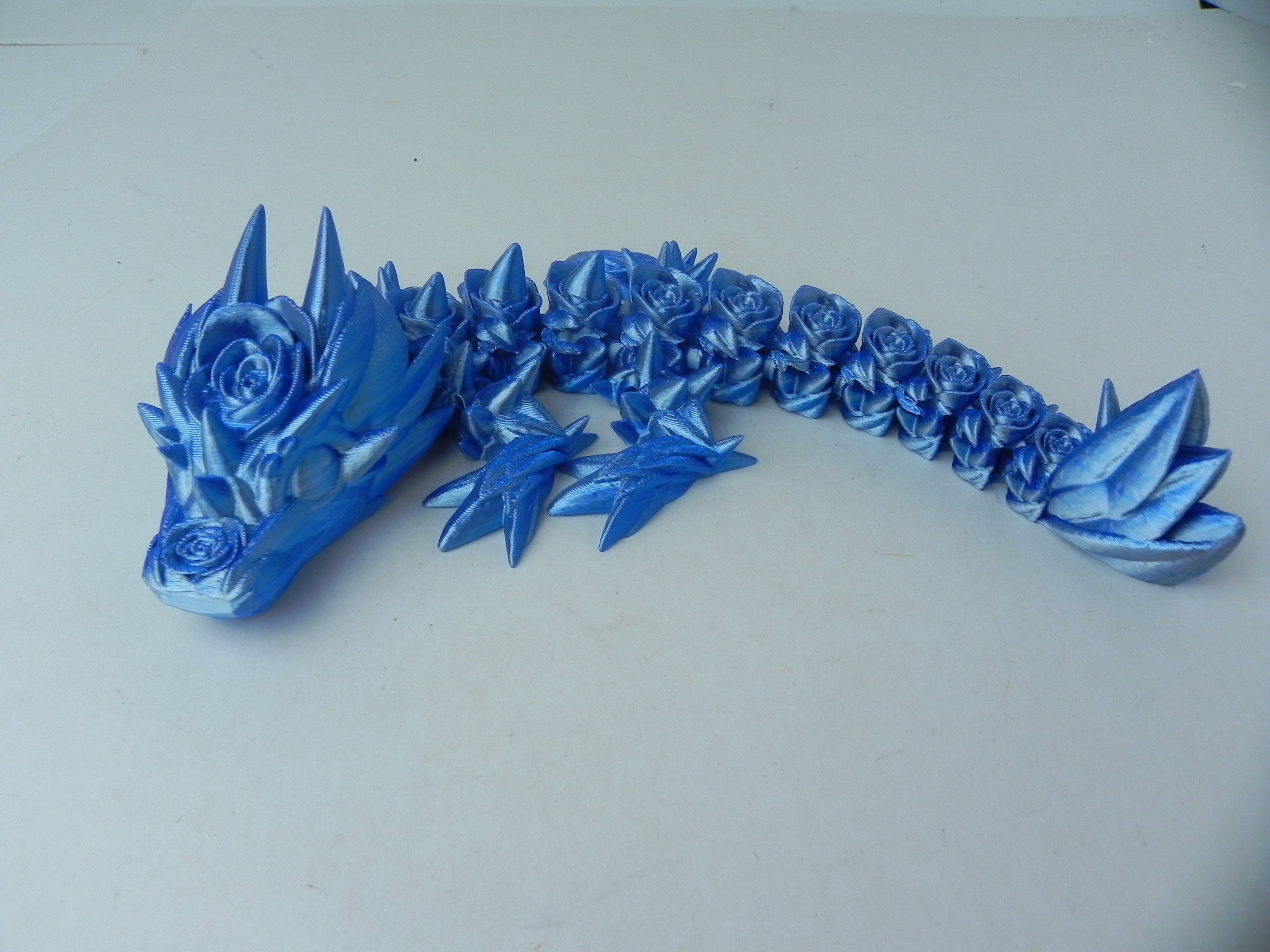 11" Blue Rose Dragon Fidget 3D Printed Articulated Dragon – Up4Drea